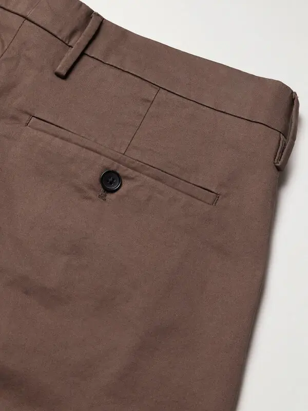 Nn07 Bill 1804 Straight-leg Cotton-blend Trousers - Brown