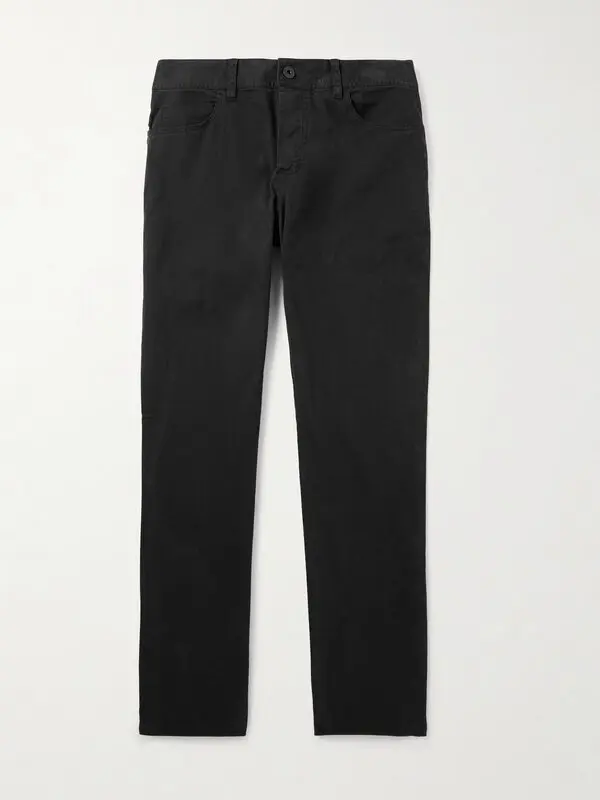 JAMES PERSE Straight-leg Brushed Cotton-blend Twill Trousers
