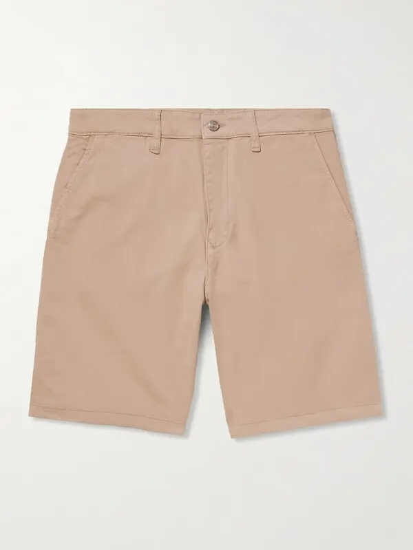Nn07 Aden 1923 Straight-leg Organic Cotton-blend Twill Shorts - Neutrals