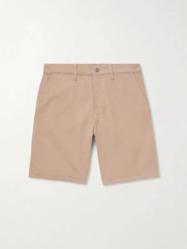 Nn07 Aden 1923 Straight-leg Organic Cotton-blend Twill Shorts - Neutrals