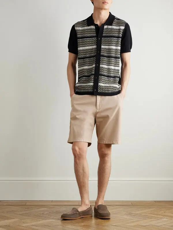 Nn07 Aden 1923 Straight-leg Organic Cotton-blend Twill Shorts - Neutrals