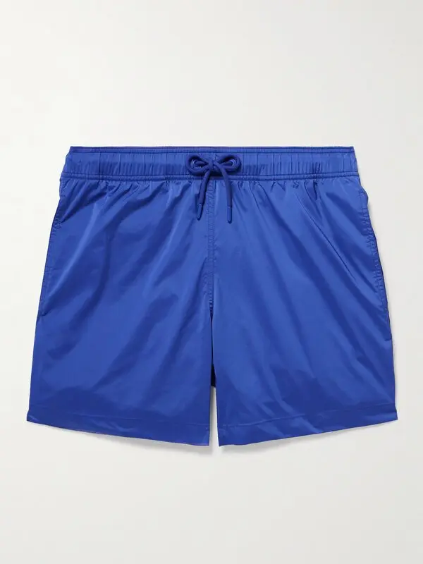 Frescobol Carioca Salvador Straight-leg Mid-length Swim Shorts - Blue
