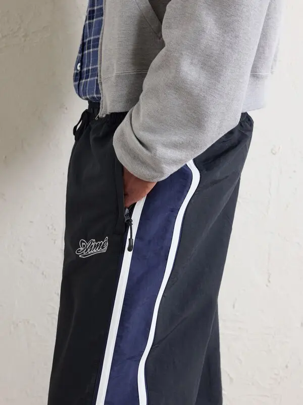 Aimé Leon Dore Straight-leg Logo-embroidered Striped Shell Sweatpants