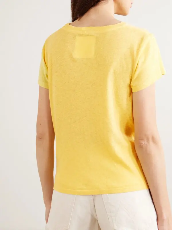 MOTHER The Lil Sinful Printed Cotton-jersey T-shirt - Yellow