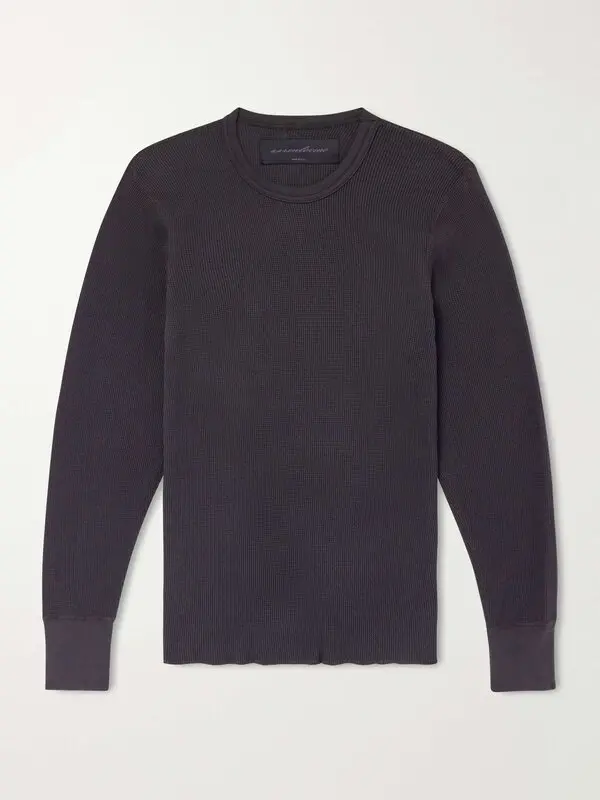 AARON LEVINE Waffle-knit Cotton Sweater