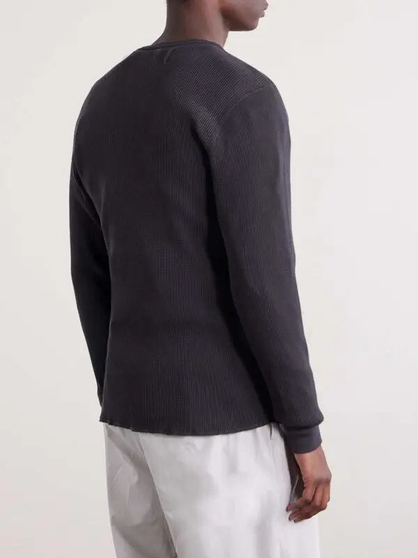 AARON LEVINE Waffle-knit Cotton Sweater