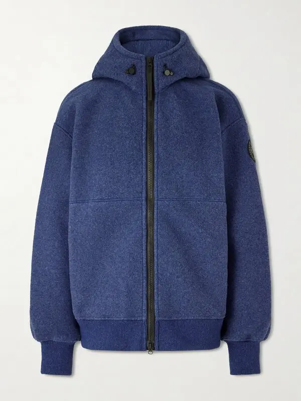 Canada Goose Chilliwack Recycled Wool-blend Fleece Zip-up Hoodie - Blue