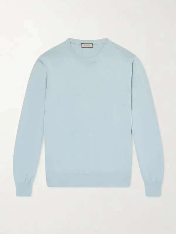 Canali Cotton Sweater - Blue