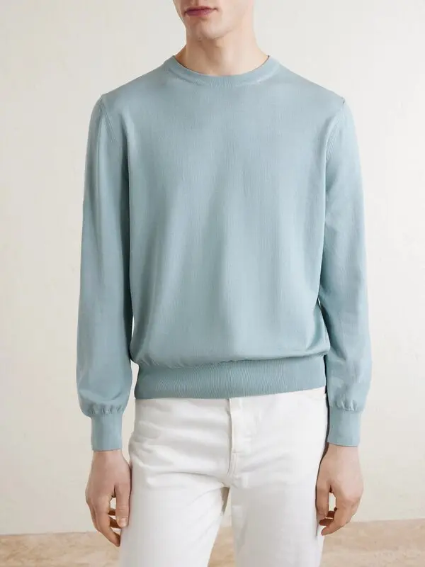 Canali Cotton Sweater - Blue