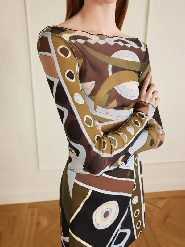 Emilio Pucci Printed Tulle Top