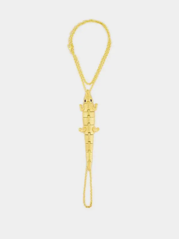 Begum Khan Croco Hand Bracelet - Blue