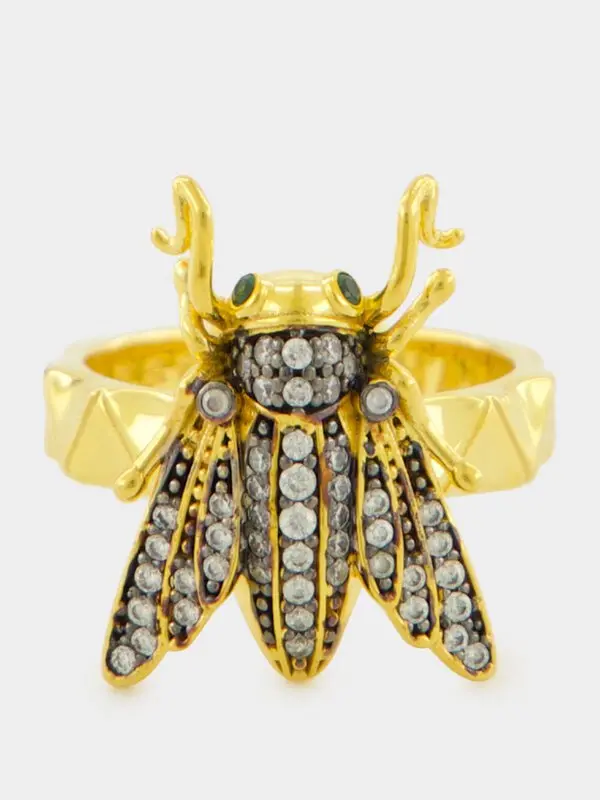 Begum Khan Plated Baby Bee Pinky Ring - Gold