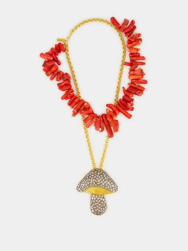 Begum Khan Mega Magic Anacapri Gold-plated Necklace - Orange