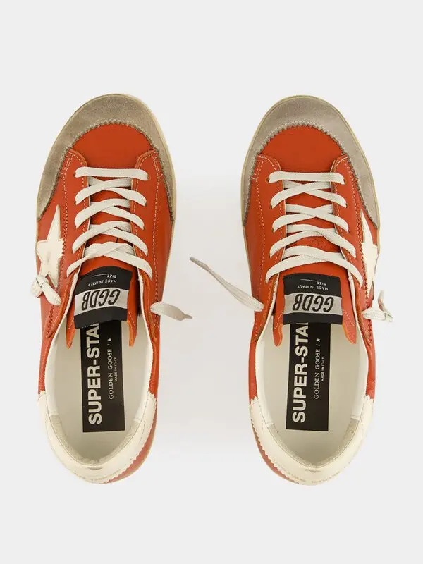 GOLDEN GOOSE Superstar Sneakers With Suede Heel - Orange
