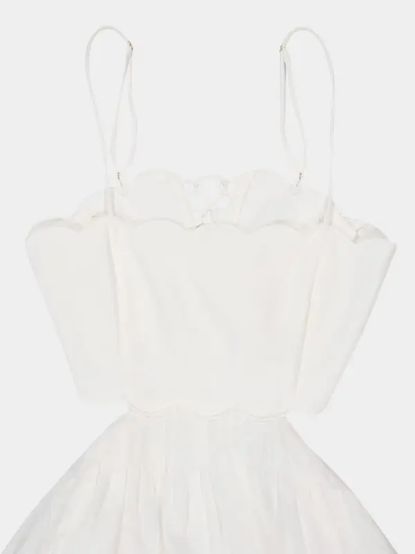Zimmermann Scallop Linen Midi Dress