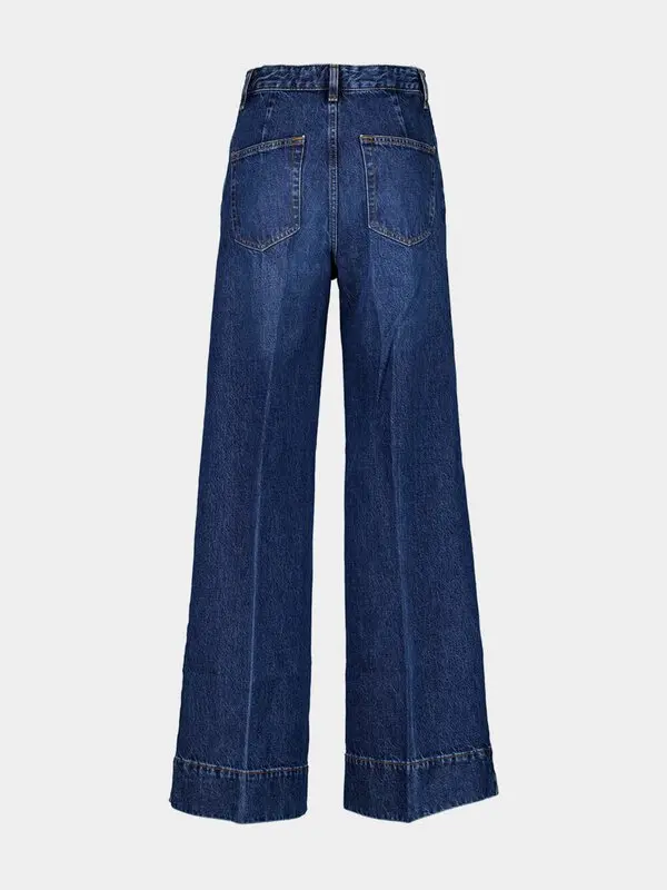FRAME Headliner Slice Flare Denim Jeans - Blue