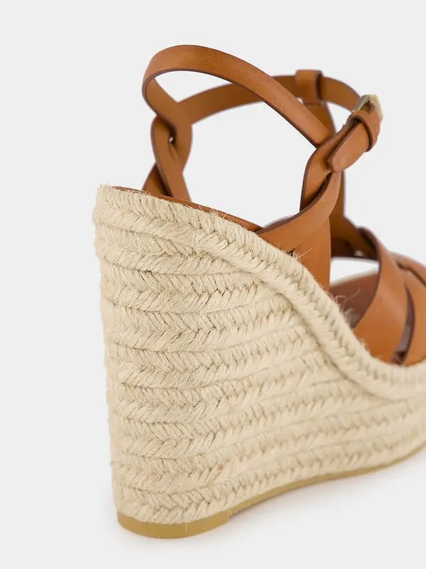 Saint Laurent Tribute Wedge Espadrilles - Brown