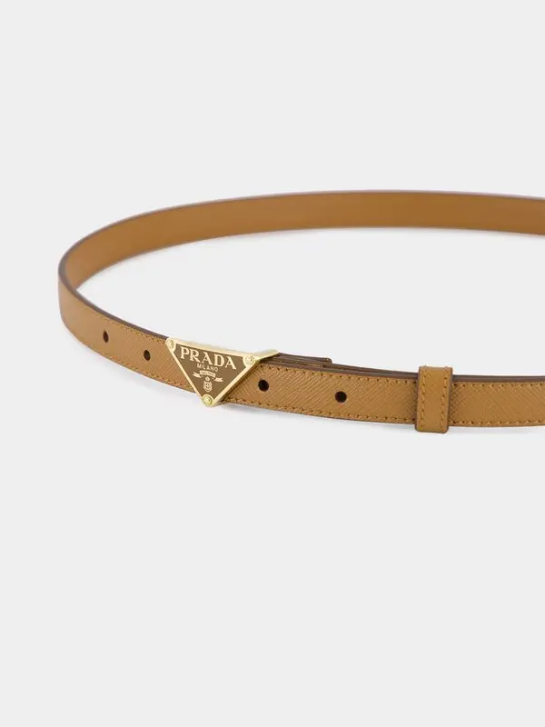Prada Saffiano Leather Belt - Brown
