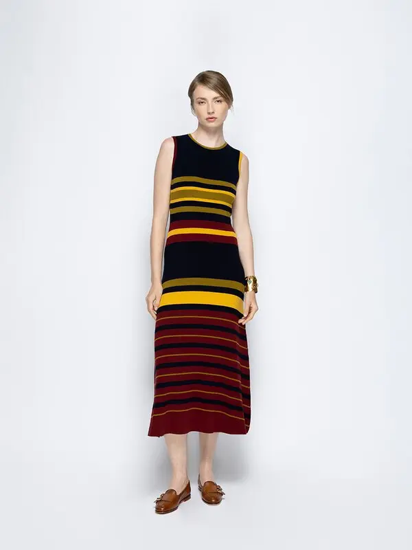 PAULA Name Rian Multi Stripes Knitted Dress - Multicolour