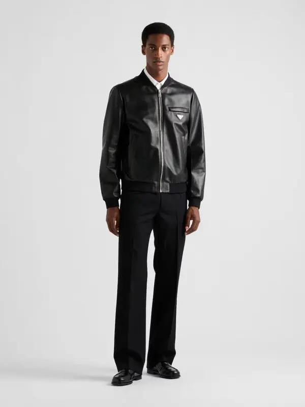 Prada Nappa Leather Bomber Jacket