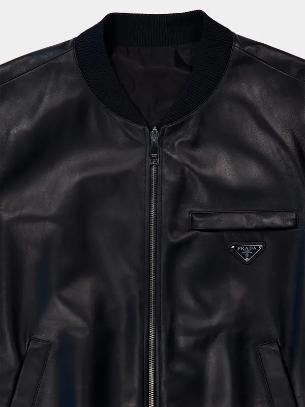 Prada Nappa Leather Bomber Jacket