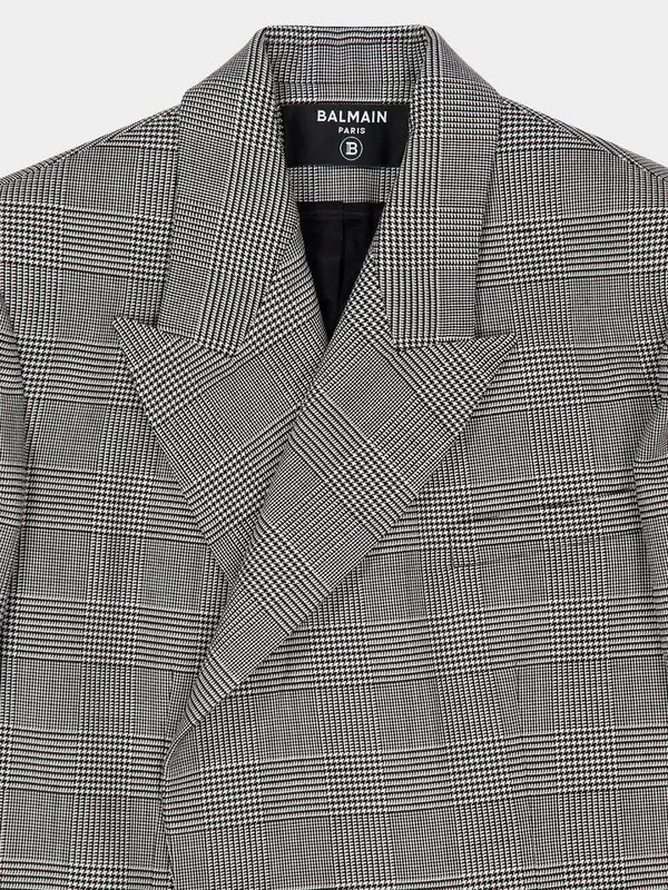 Balmain Oversized Prince Of Wales Jacquard Jacket