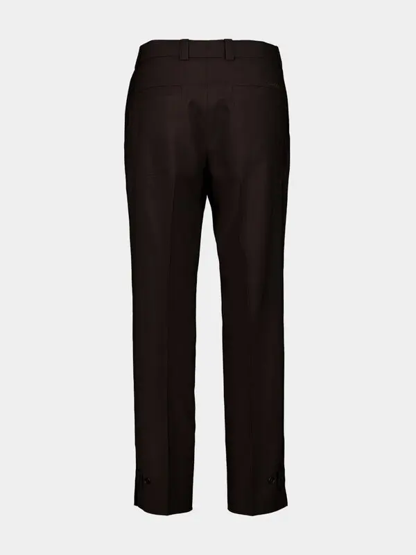 Gucci Wool Gabardine Straight Trousers - Brown