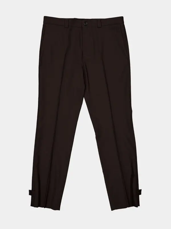 Gucci Wool Gabardine Straight Trousers - Brown