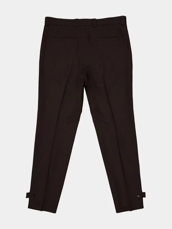 Gucci Wool Gabardine Straight Trousers - Brown