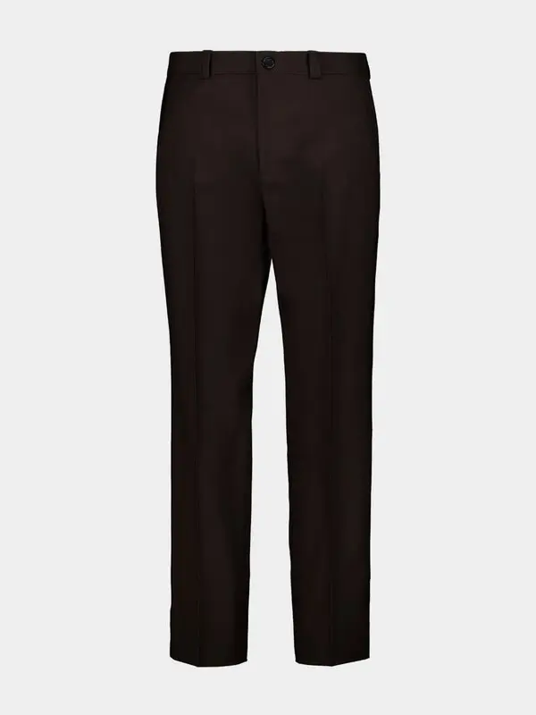 Gucci Wool Gabardine Straight Trousers - Brown