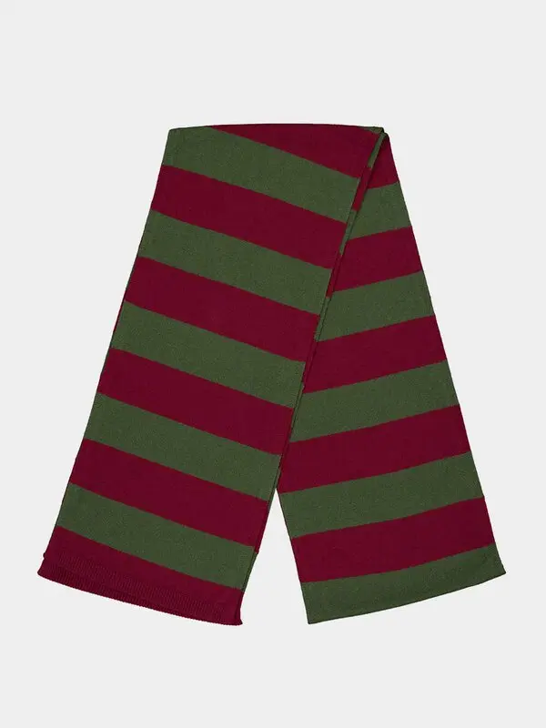 PAULA Lucca Cabernet And Duffel Bag Stripes Knitted Scarf