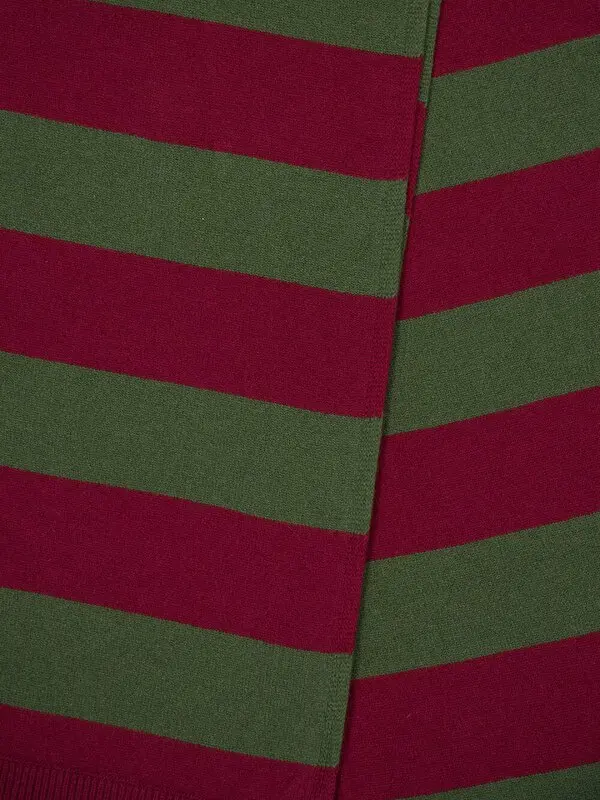 PAULA Lucca Cabernet And Duffel Bag Stripes Knitted Scarf