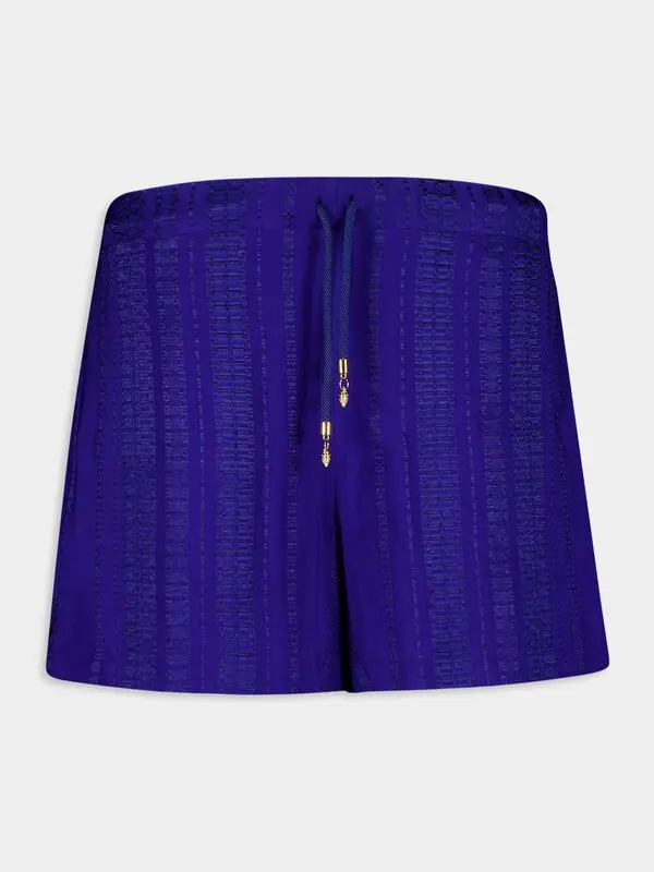 Zeus+dione Paxi Textured Cobalt Shorts - Blue