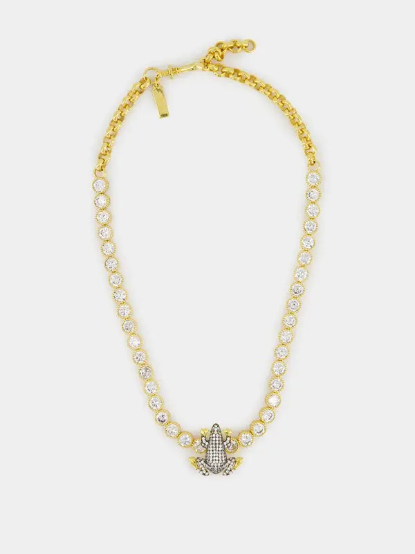 Begum Khan Frog Tennis Necklace - Gold