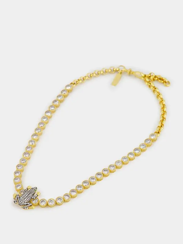 Begum Khan Frog Tennis Necklace - Gold