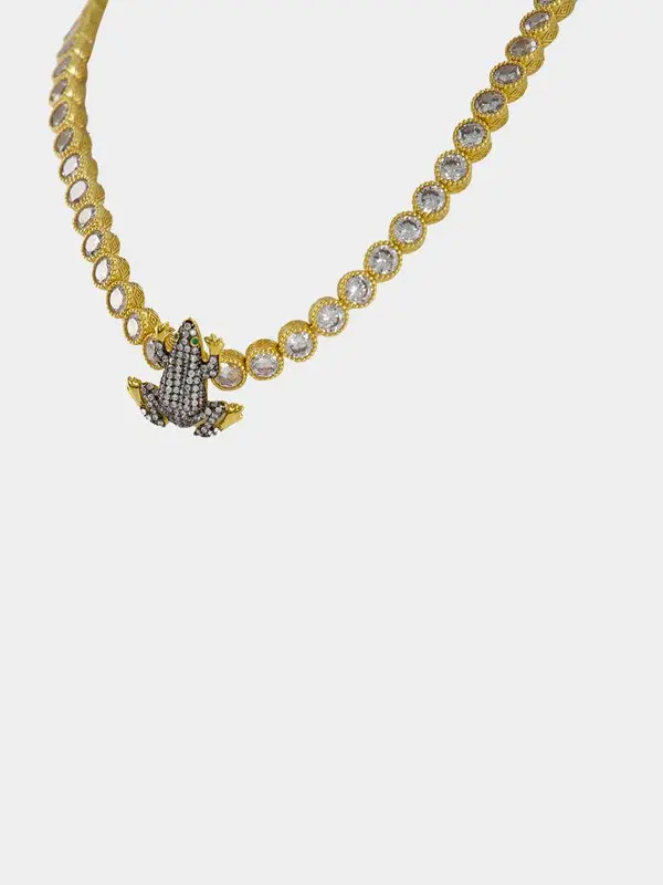 Begum Khan Frog Tennis Necklace - Gold
