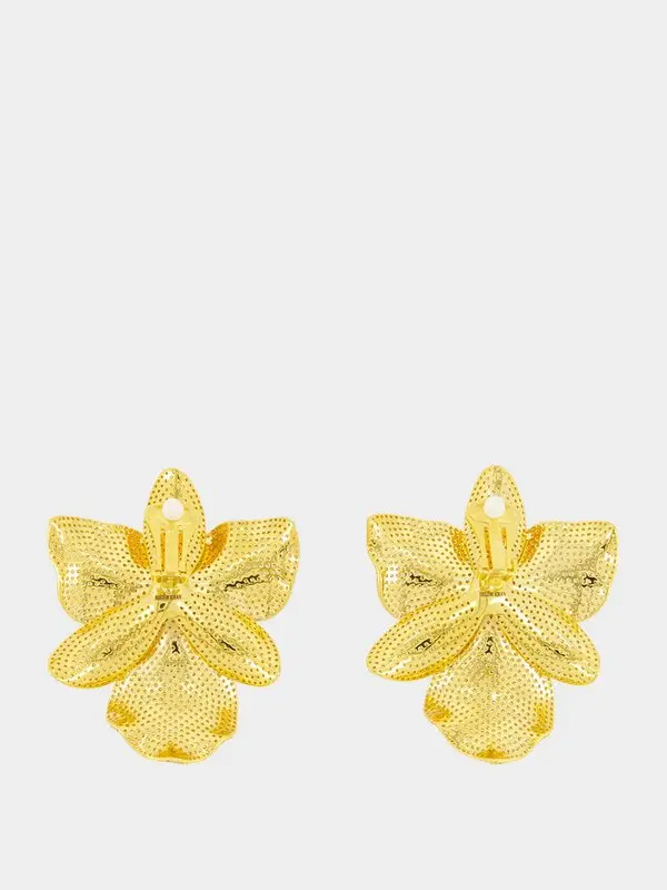 Begum Khan Gold-plated Singapore Orchids Earrings