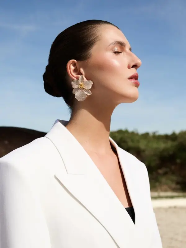 Begum Khan Gold-plated Singapore Orchids Earrings
