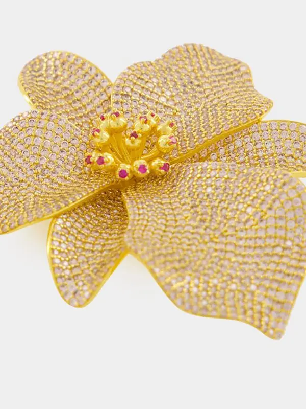 Begum Khan Gold-plated Singapore Orchids Earrings