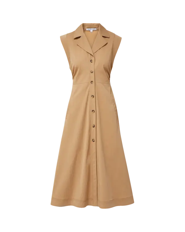 Veronica Beard Orla Midi Shirtdress - Khaki