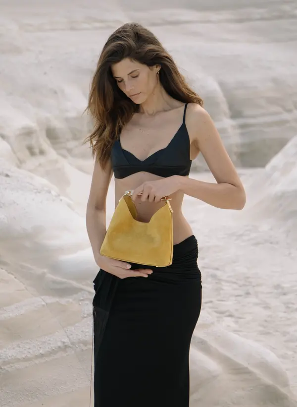 ELLEME Small Boomerang Suede - Mustard