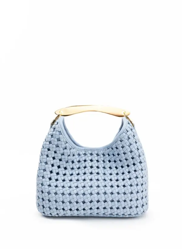 ELLEME Small Boomerang Woven Leather - Light Blue