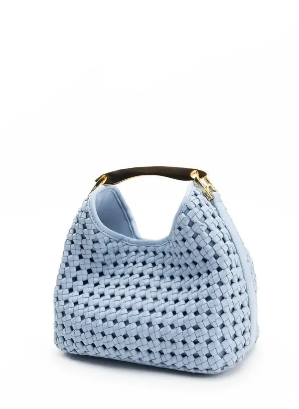 ELLEME Small Boomerang Woven Leather - Light Blue