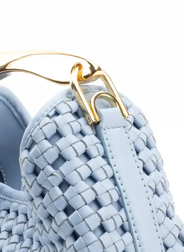 ELLEME Small Boomerang Woven Leather - Light Blue