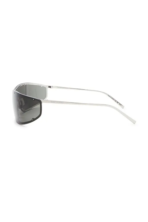Saint Laurent Mask Sunglasses - Silver & Grey