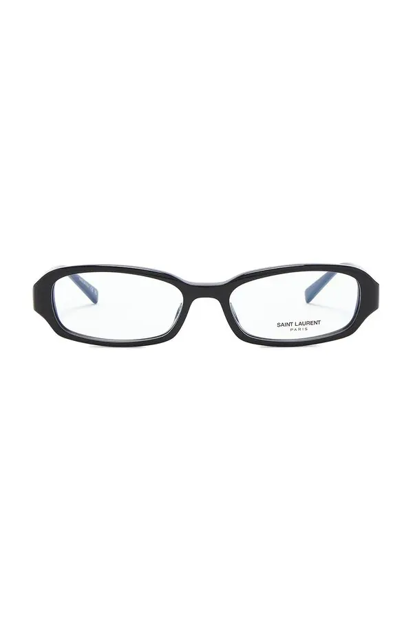 Saint Laurent Bayonetta Rectangular Eyeglasses - Black & Transparent