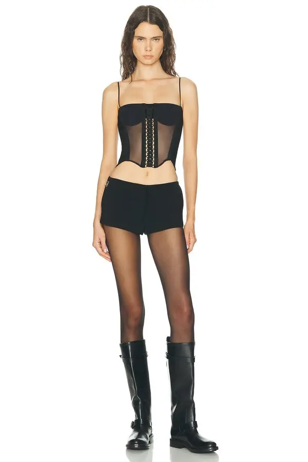 HAELO Layered Lace-up Corset Top