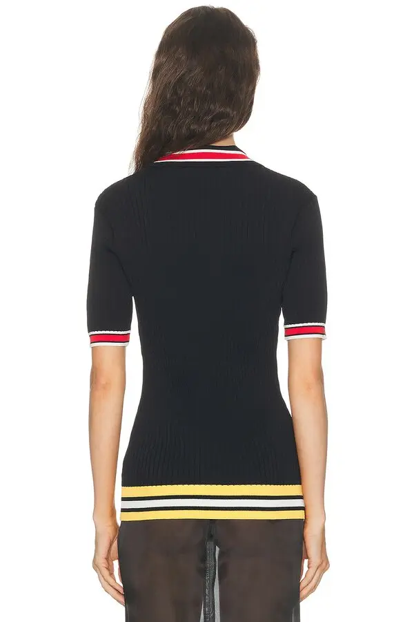 ENTIRE STUDIOS Ribbed Polo Top - Inferno