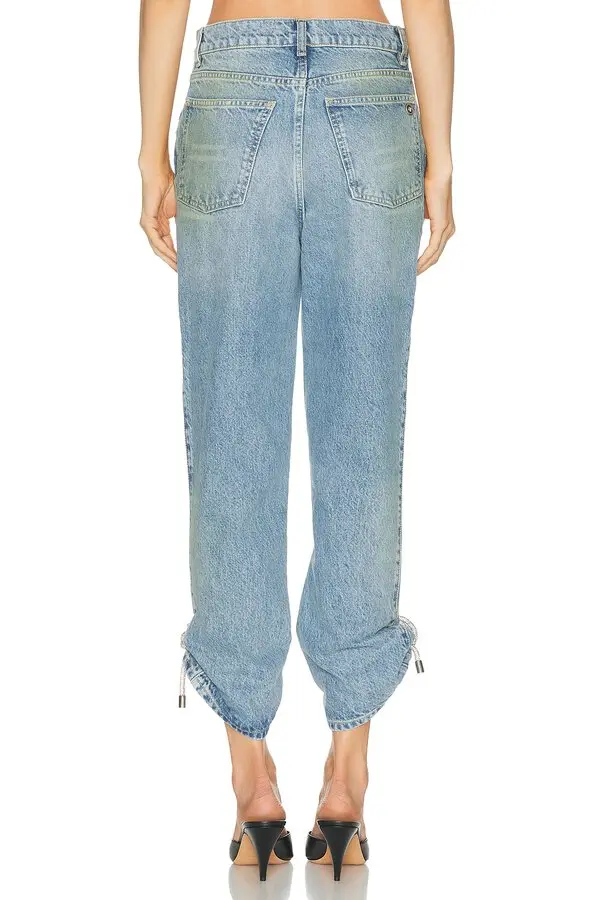 AREA Crystal Knot Wide-leg Jeans - Medium Blue