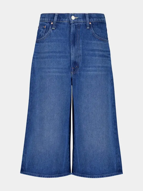 MOTHER The Whole Lot Zip Denim Culottes - Blue